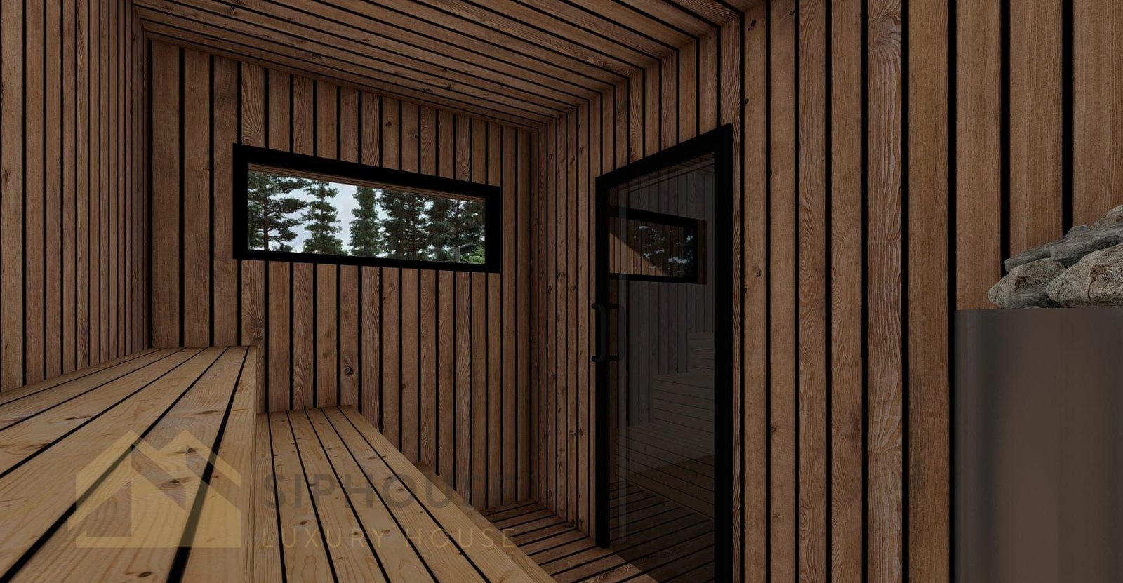 SIP-paneeli Pihasauna Peterborough, 44 m² - SipHouse